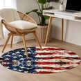 Abstract American Flag 3' Round Rug for Bathroom Accent Bedside Corner ...