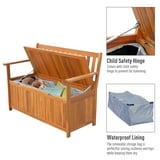 Outsunny 47.25" Wooden Outdoor Storage Bench with PE Lining Deck Box ...