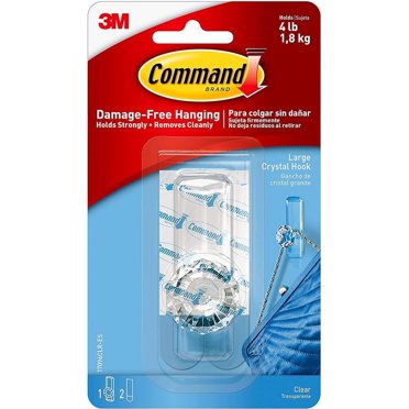 Command Clear Hook with Clear Strips, Large, 1 Hook, 2 Strips/Pack ...
