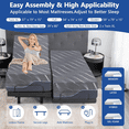 Split King Adjustable Bed Frame with Mattress | 14-Inch Grey Gel Memory ...