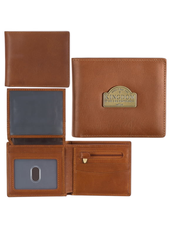 Christian Art Gifts Genuine Full Grain Leather RFID Blocking Scripture ...