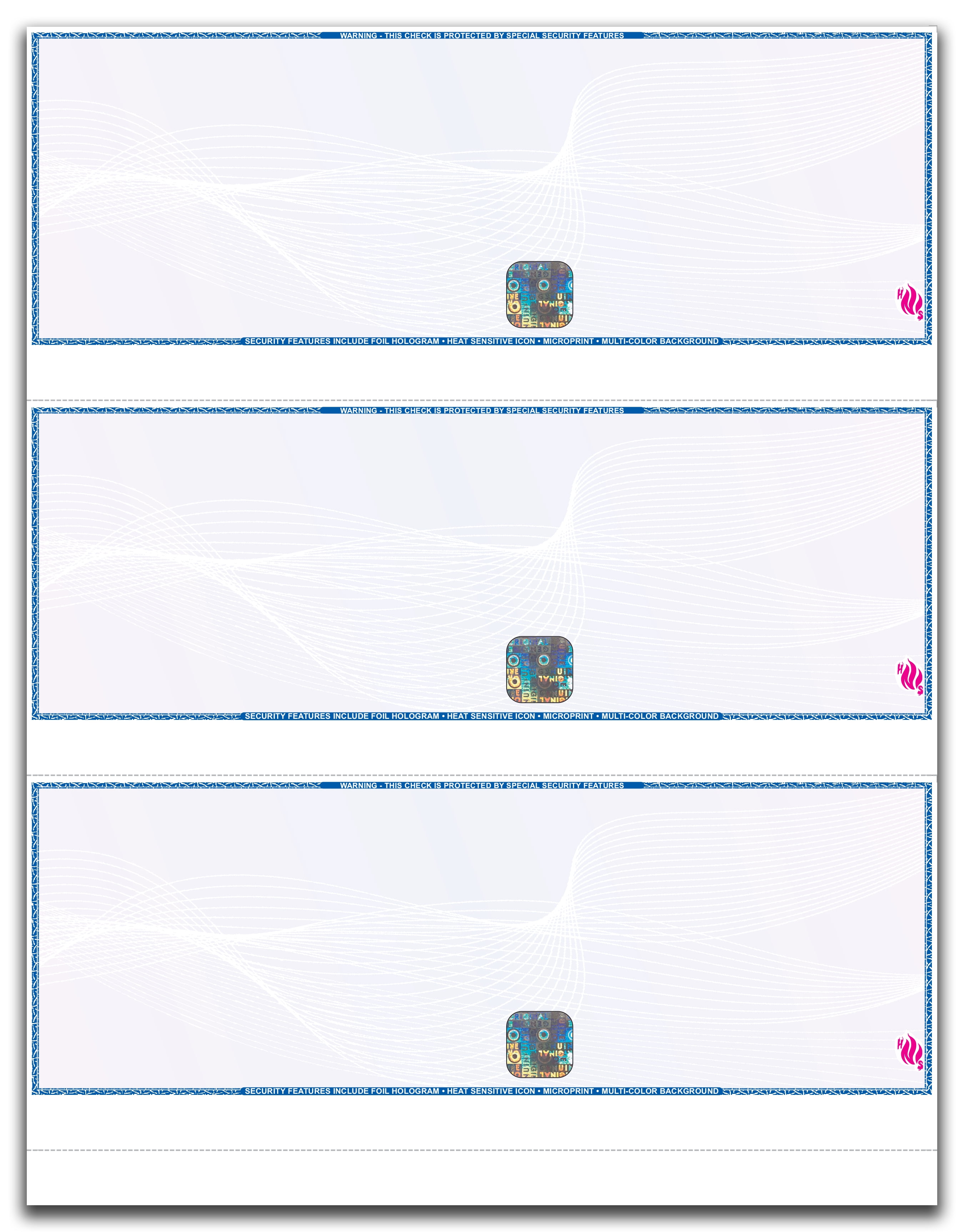 EZ Checks 3 Per Page Hologram High Security Blank Check Paper, 150 ... EZ Checks 3 Per Page Hologram High Security Blank Check Paper, 150 ...