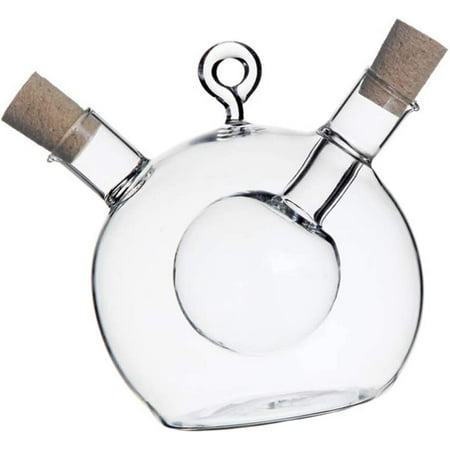 Oil and Vinegar Dispenser 2 in 1 Transparent Glass Oil Bottle Olive Oil ...
