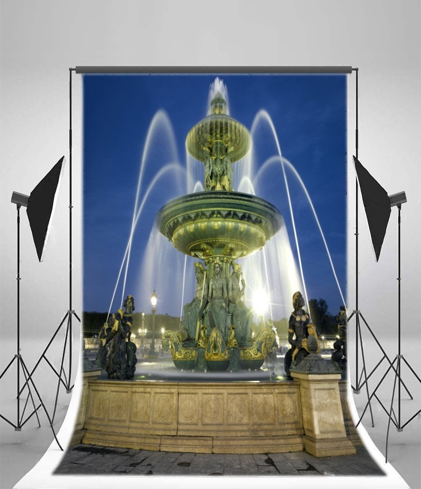 MOHome Fountain Backdrop 5x7ft Photography Backdrop Statue City Square ...