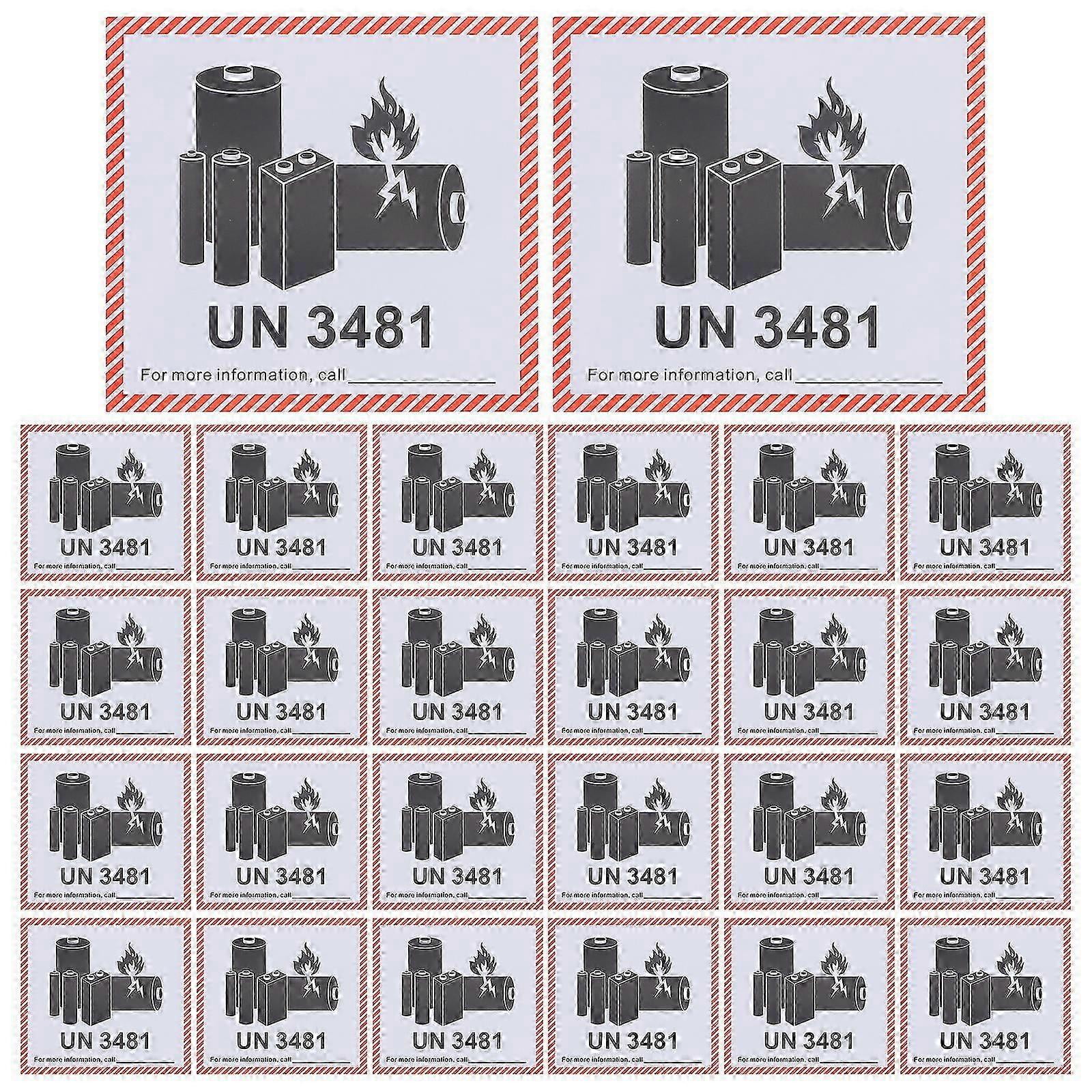 100 sheets Lithium Battery Labels Adhesive Stickers Transport Caution ...
