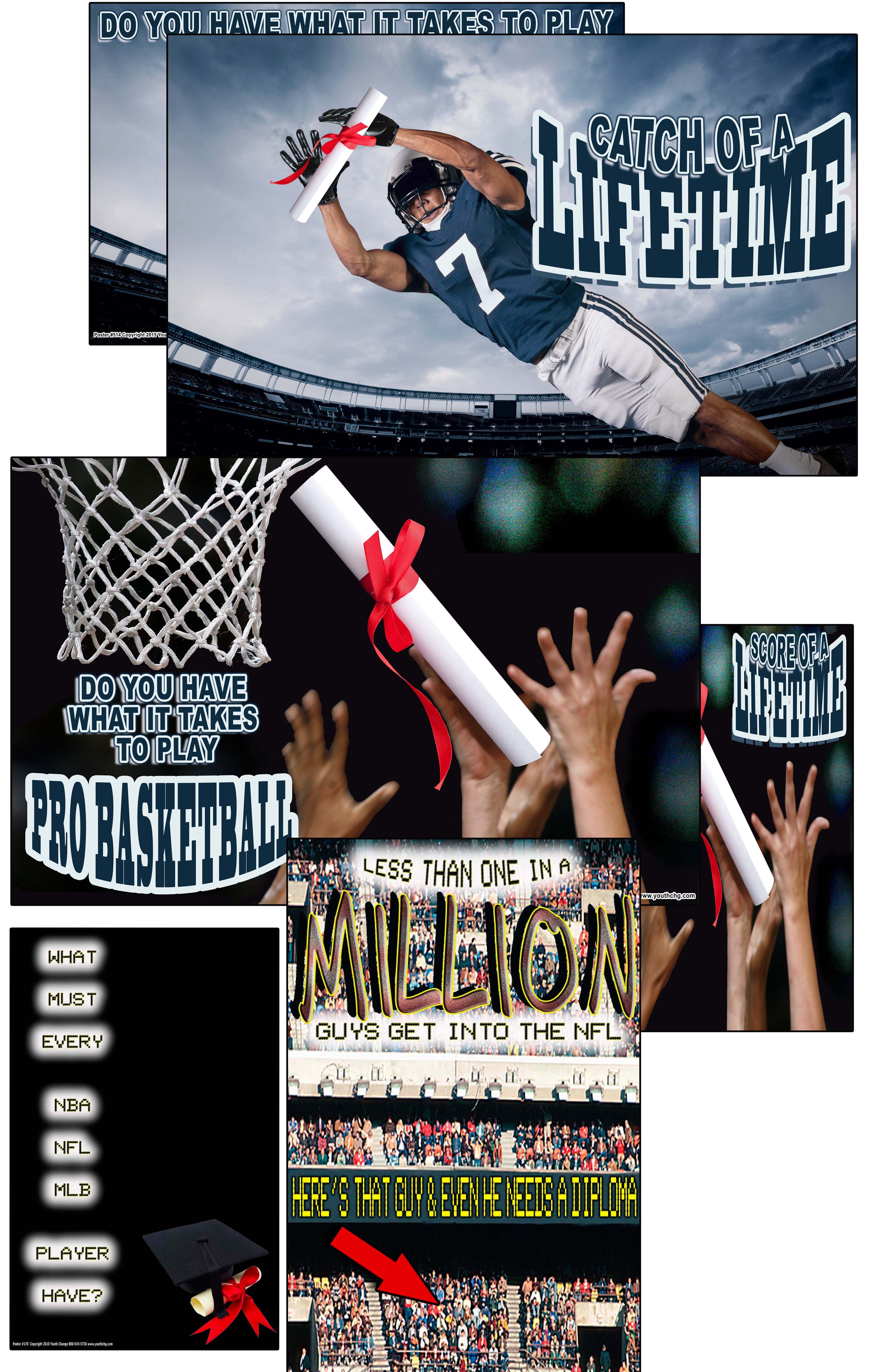 Youth Change Poster Set #S20 Set of 6 Motivational Sports Posters to ...