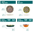 MALACASA 16 Piece Dinnerware Sets, Bohemian Plates and Bowls Set for 4 ...