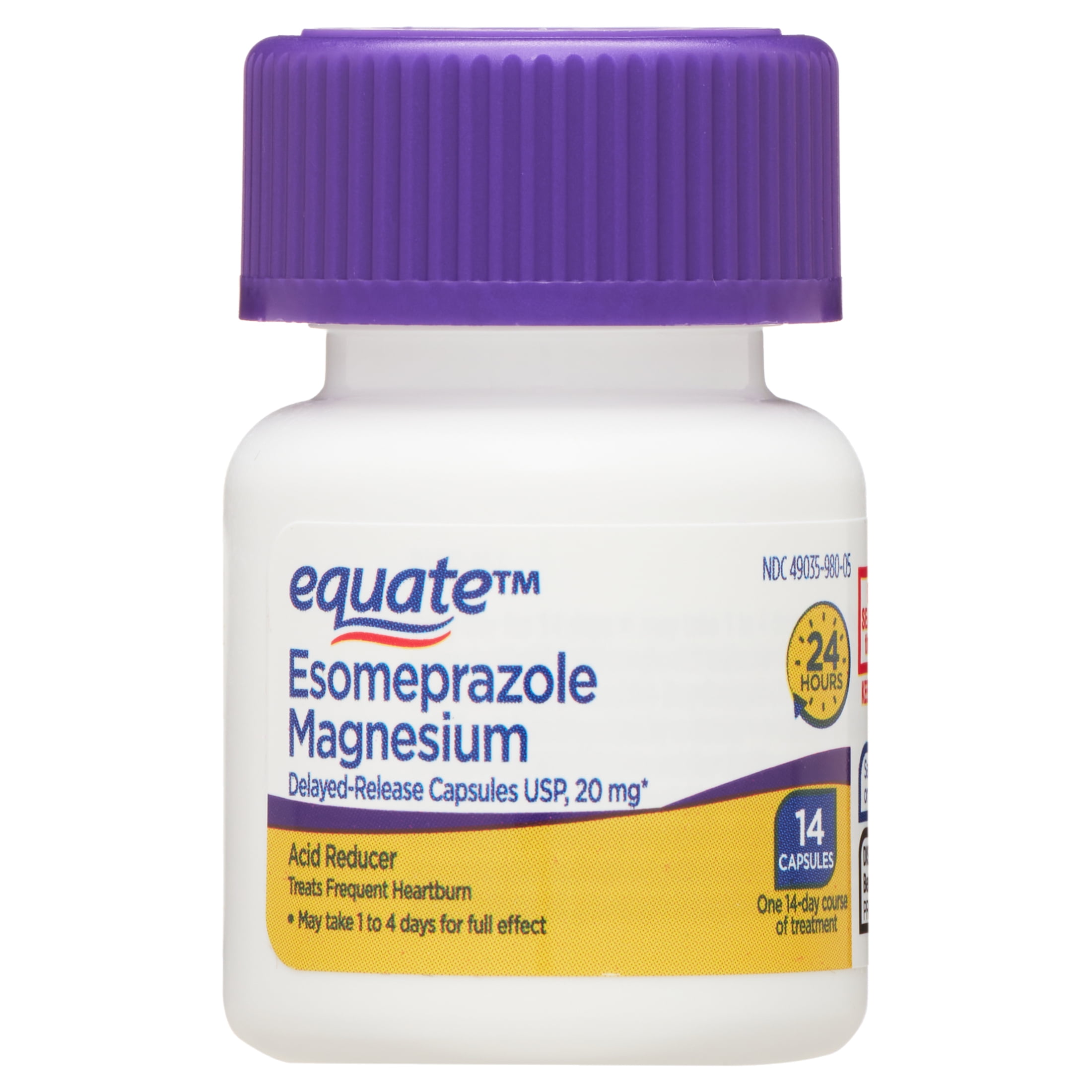 Equate Esomeprazole Magnesium Delayed Capsules Acid Reducer, 14 Count