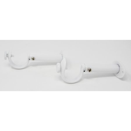 Urbanest Adjustable Curtain Rod Bracket, 1 1/8"-1 1/4", Glossy White ...