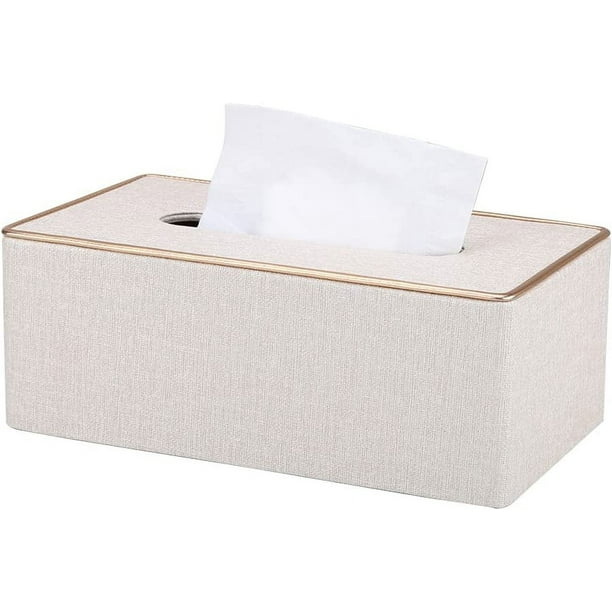 Tissue Box Cover PU Leather Rectangle Tissue Box Holder for Home or ...