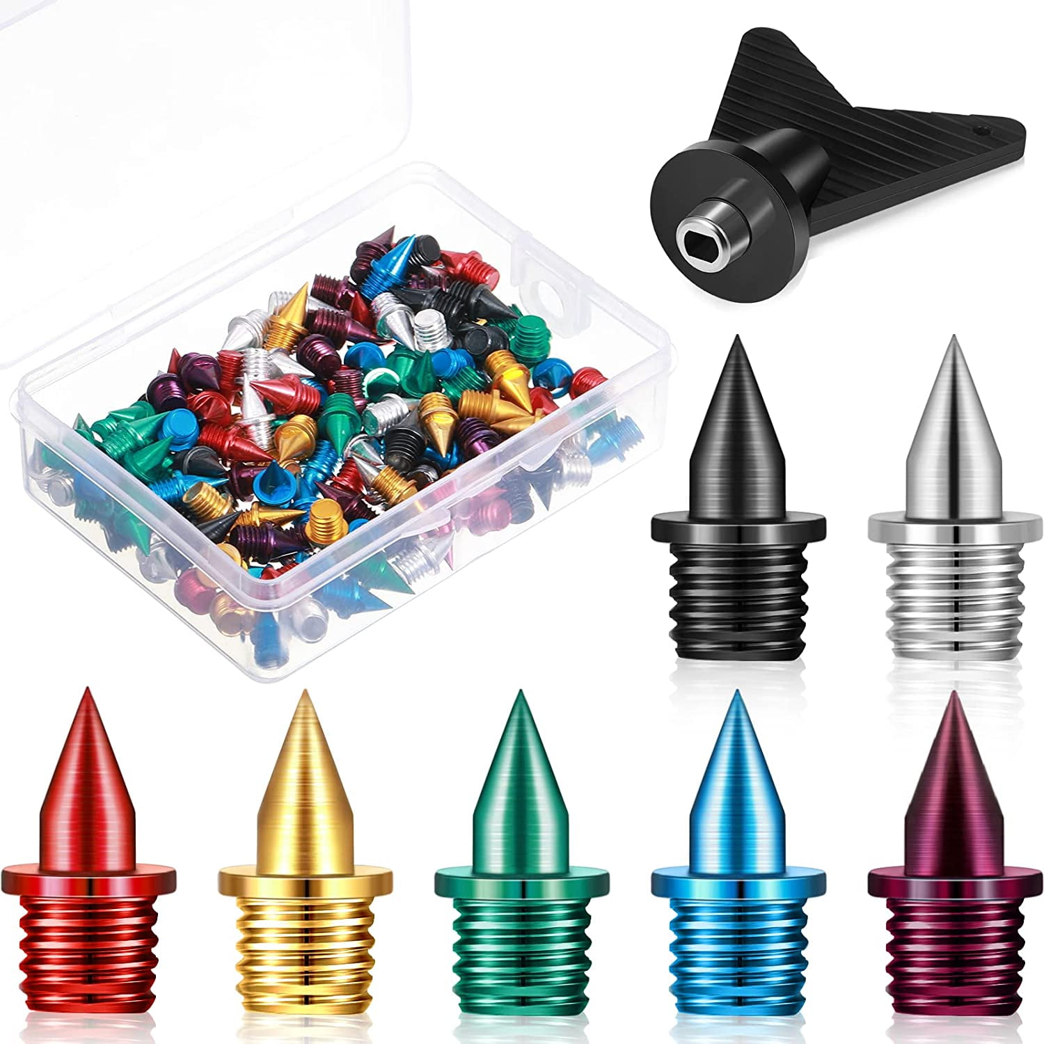 140 Pieces 1/4 Inch Carbon Steel Track Spikes, 7 Colors Light Weight ...