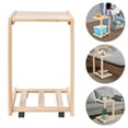 40*39*63cm Wood Color C-shaped End Table Free Standing End Table with 4 ...