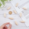 100pcs Unfinished Natural Wood Beads Undyed Large Hole Beads Oval Old ...
