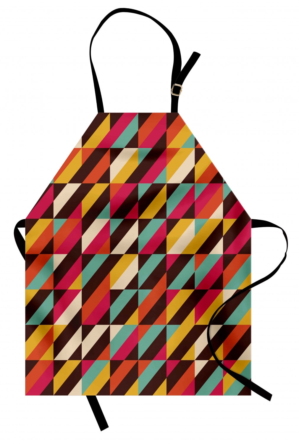Abstract Apron Funky Geometric Square Boxes with Parallel Color Bars ...