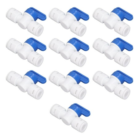 10Pcs Inline Shut Off Ball Valve 1/4in OD Plastic Quick Connect ...