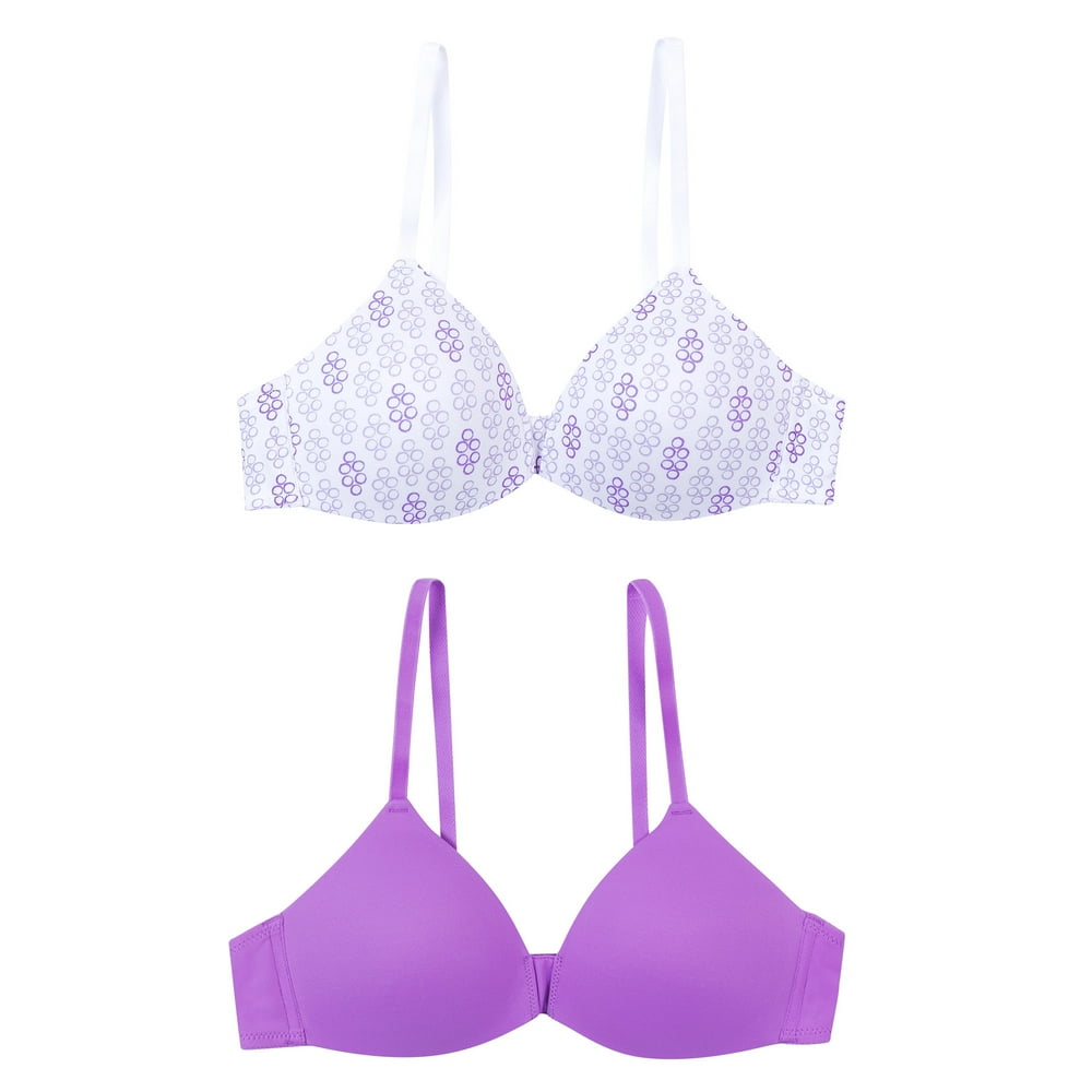 Hanes - Hanes Girls Bras, 2 Pack Molded Wire-Free Bra (Little Girls ...