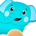 Spark Create Imagine Wooden Elephant Car for Toddlers, Blue, 4.5 inches ...
