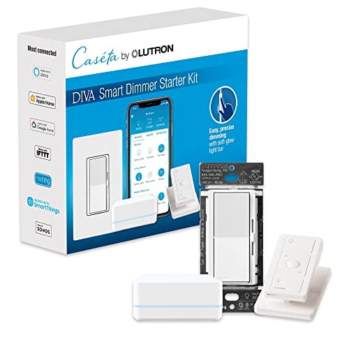 Lutron Diva Smart Dimmer Switch Starter Kit for Caséta Smart Lighting ...