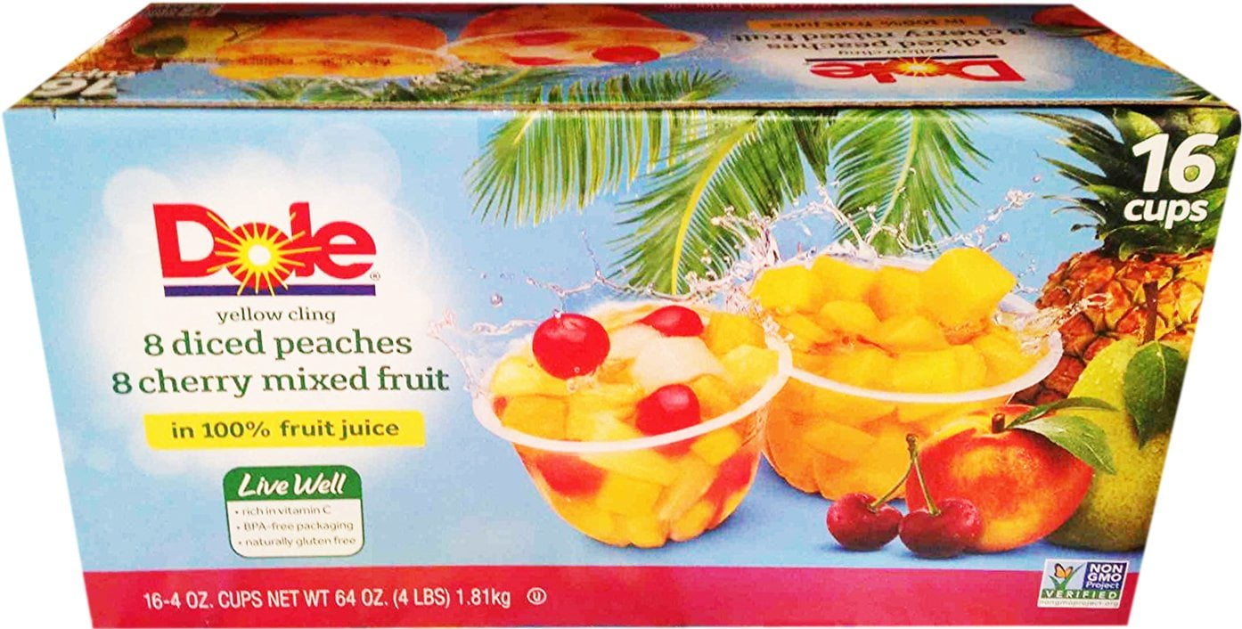 Dole® Variety Pack Yellow Cling Diced Peaches, Cherry Mixed Fruit in ...