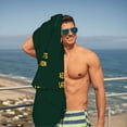 Dark Green ' END ZONE ' Pattern Beach Towel - Soft Absorbent Perfect ...