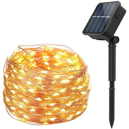 Solar Powered String Light,66ft 200LED Flexible Copper Wire Indoor ...
