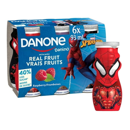 Danino Raspberry Flavoured Spiderman Drinkable Yogurt For Kids, 6X93ml ...