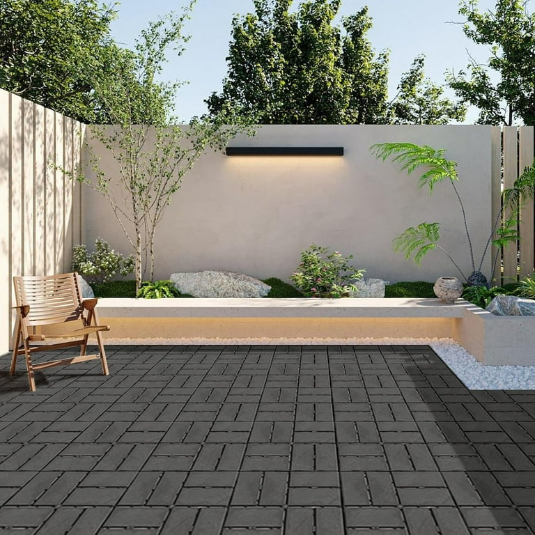 Outdoor Interlocking Plastic Floor Tiles Dropship Patio Interlocking