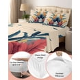 4 Piece Queen Sheet Set Colorful Leaves Sheets Set for Queen Size Bed ...