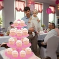 2 Pack 4-tier Round Cupcake Stand Pink Cardboard Dessert Display For ...