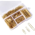 600 Paper Clips,Office Gold Paper Clips Assorted Sizes(Small,Medium and ...