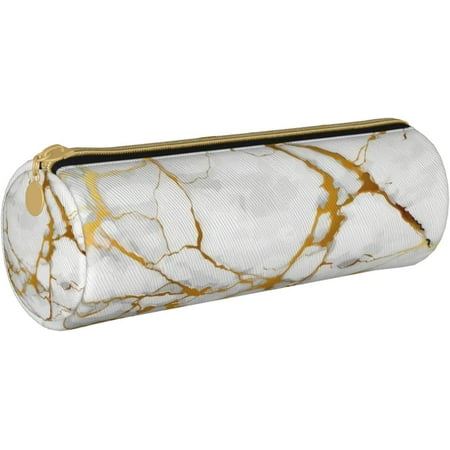 White Marble Gold Grain Watermark Background Design Leather Pencil Pen ...