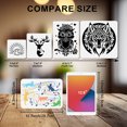 1Pc Art Paint Brushes with 1Pc PET Hollow Out Drawing Painting Stencils ...