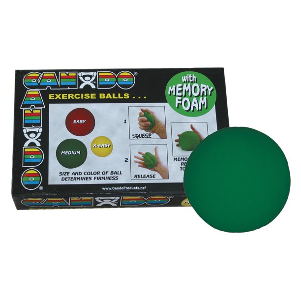CanDo memory foam hand ball, 3.5" diameter, green (medium), dozen ...