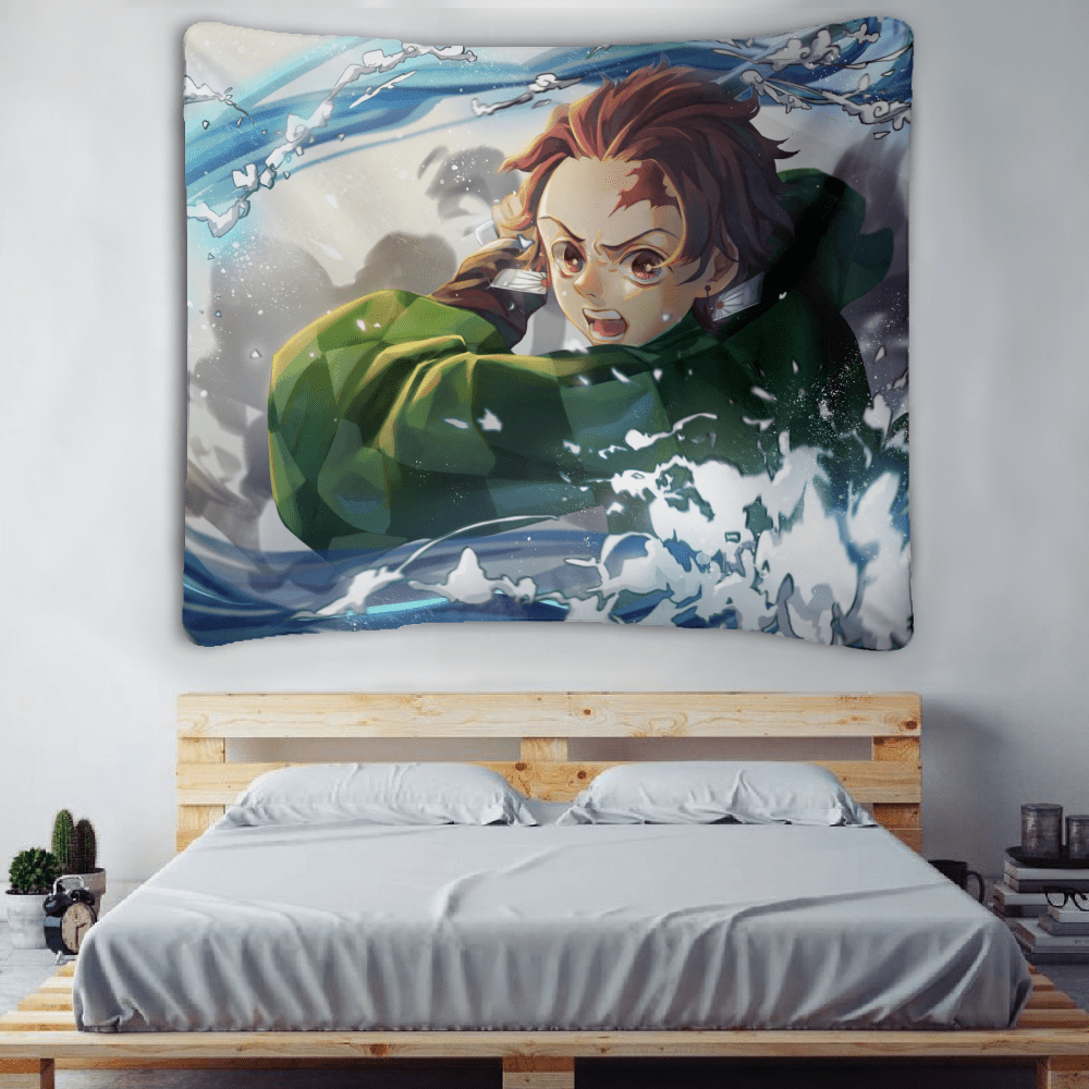 Demon Slayer Hanging Background Likable Vivid Art Print Background ...