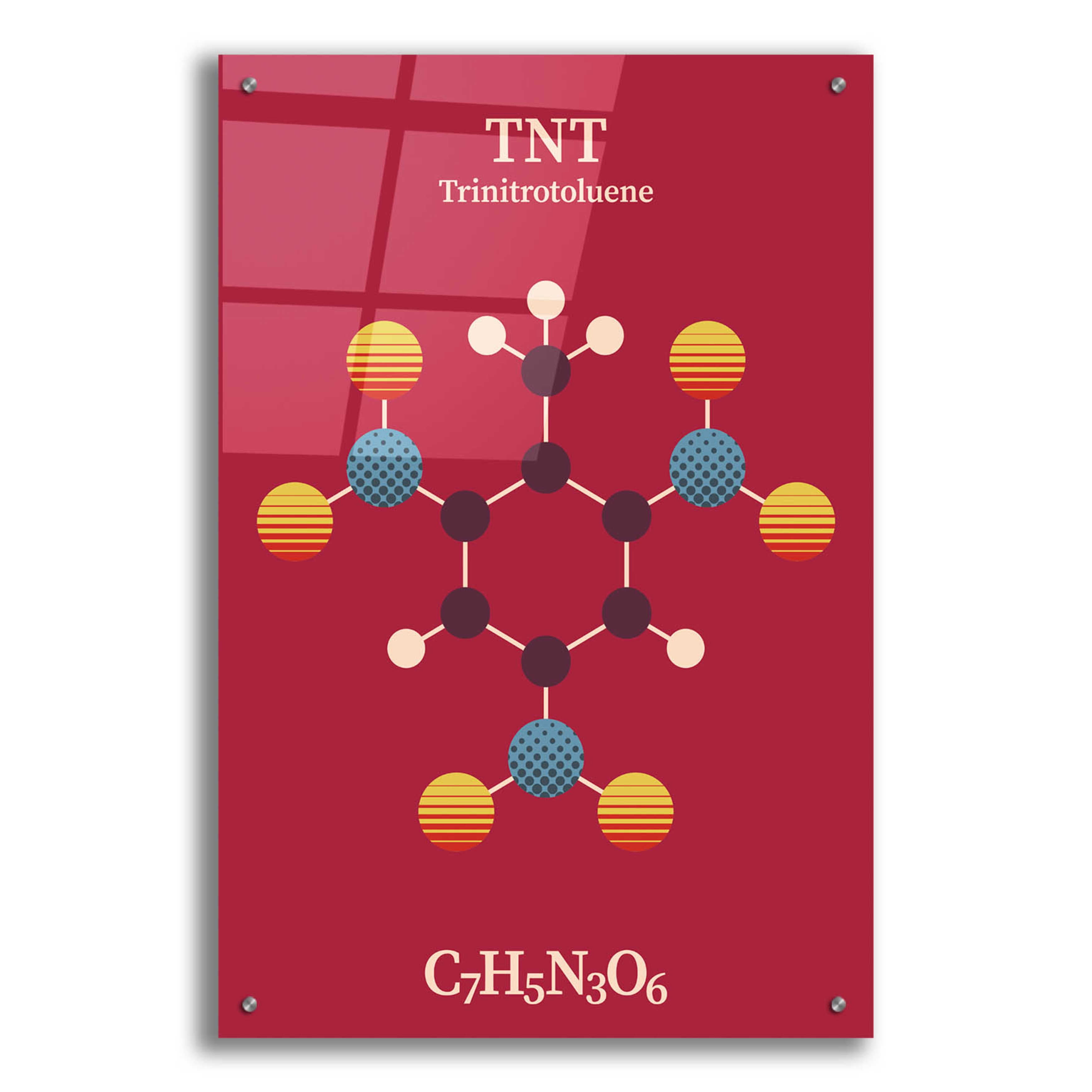 Epic Art 'TNT Molecule 2' by Epic Portfolio, Acrylic Glass Wall Art, 24 ...