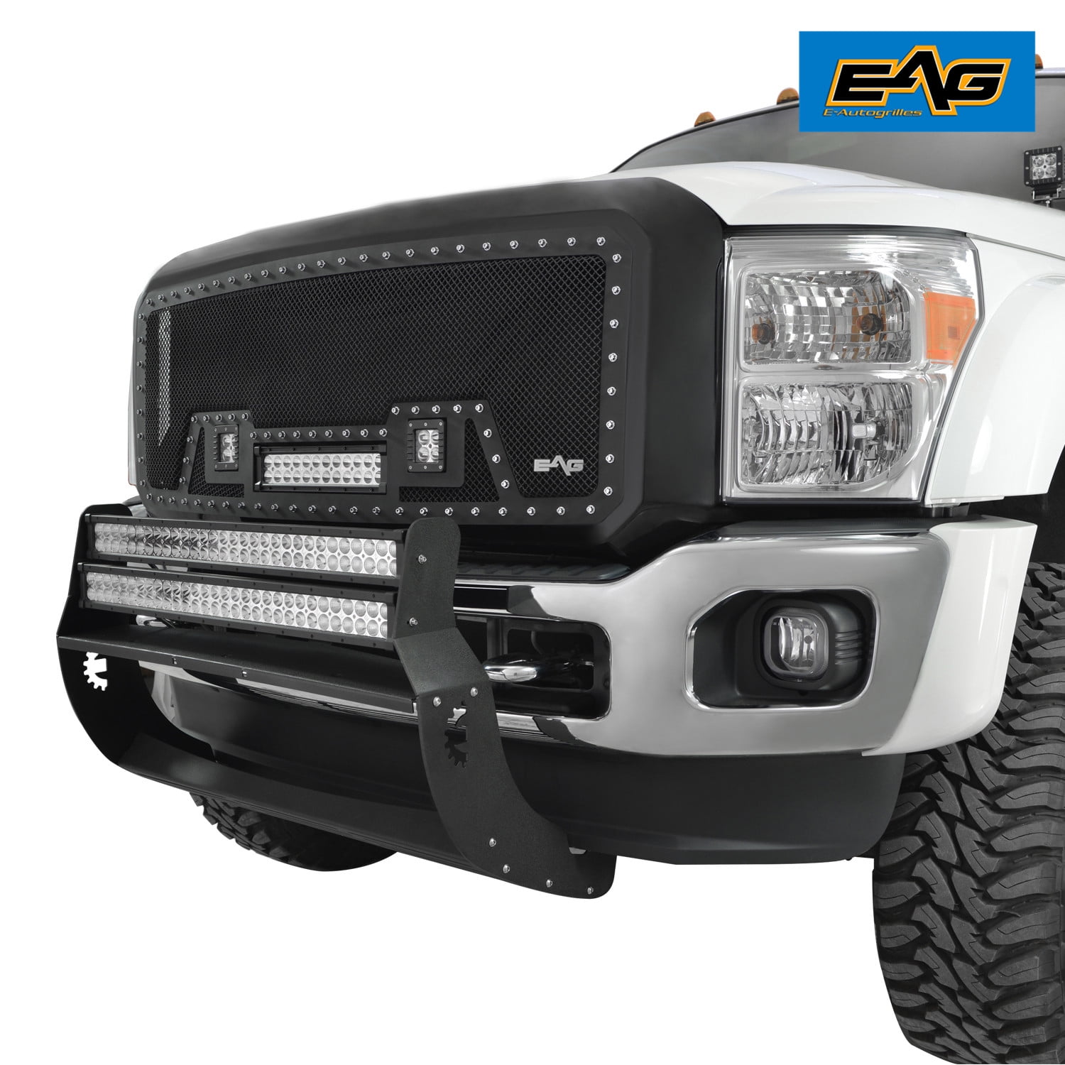 EAG Rivet Black Stainless Steel Wire Mesh Replacement Grille with LED ...
