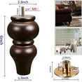 Wooden Furniture Legs Pack of 4, 6 inch Sofa, Desk and Couch Legs ...