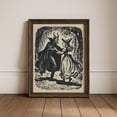 Affixzi Witch Dancing Print, Vintage Woodcut Style Ink Wall Art, Gothic ...
