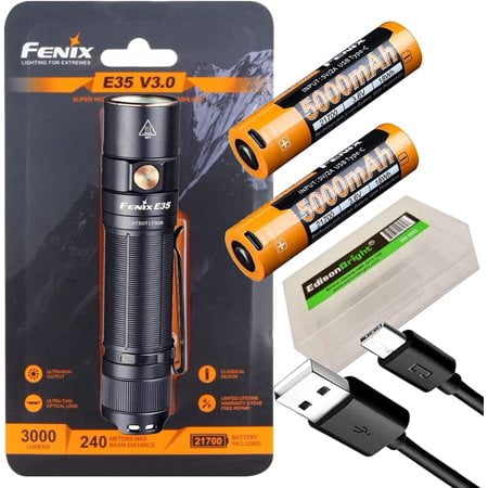 Fenix E35 V3.0 3000 Lumen LED Flashlight, 2 X 5000mAh USB-C ...
