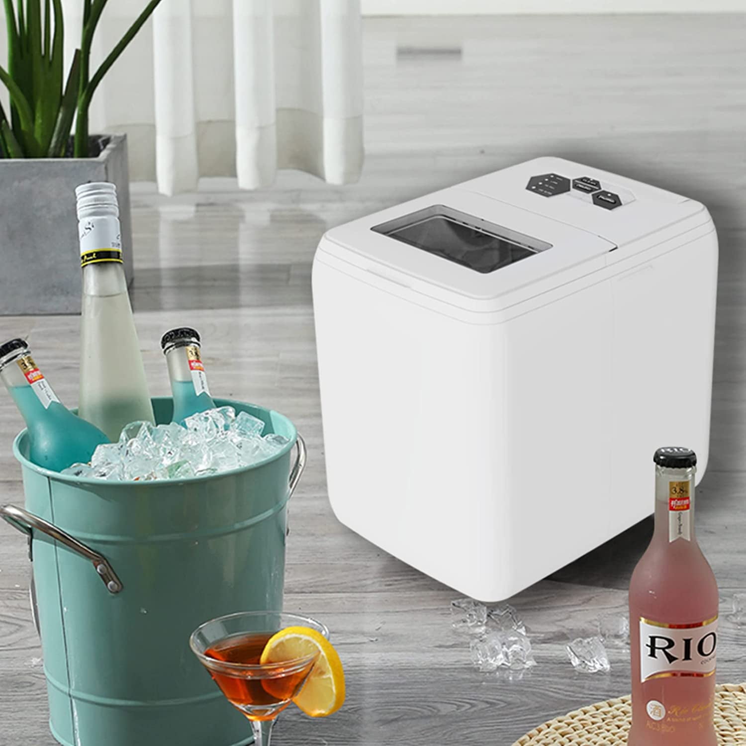 Automatic Cleaning Ice Maker Machine Countertop 44LBS | 12 Cubes Ready ...