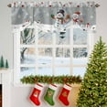 Christmas Tie Up Valances Curtain, Red Snowman White Snow Pine Leaf ...