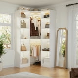Homieasy Corner Closet System with 12 Shelves, 40" Large Corner Closet ...