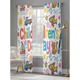 Children's Day Sheer Curtains for Living Room Bedroom Cartoon Cute ...