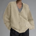 Aellinatey Fuzzy Cardigan Sweaters for Women V Neck Button Down Fluffy ...