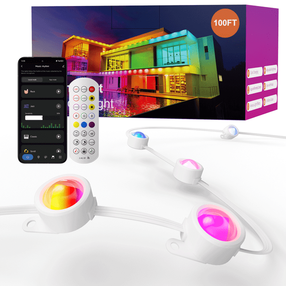 AuraLED Remote-Controlled 6.5’ Trimmable RGB LED Strip Light - Walmart.com