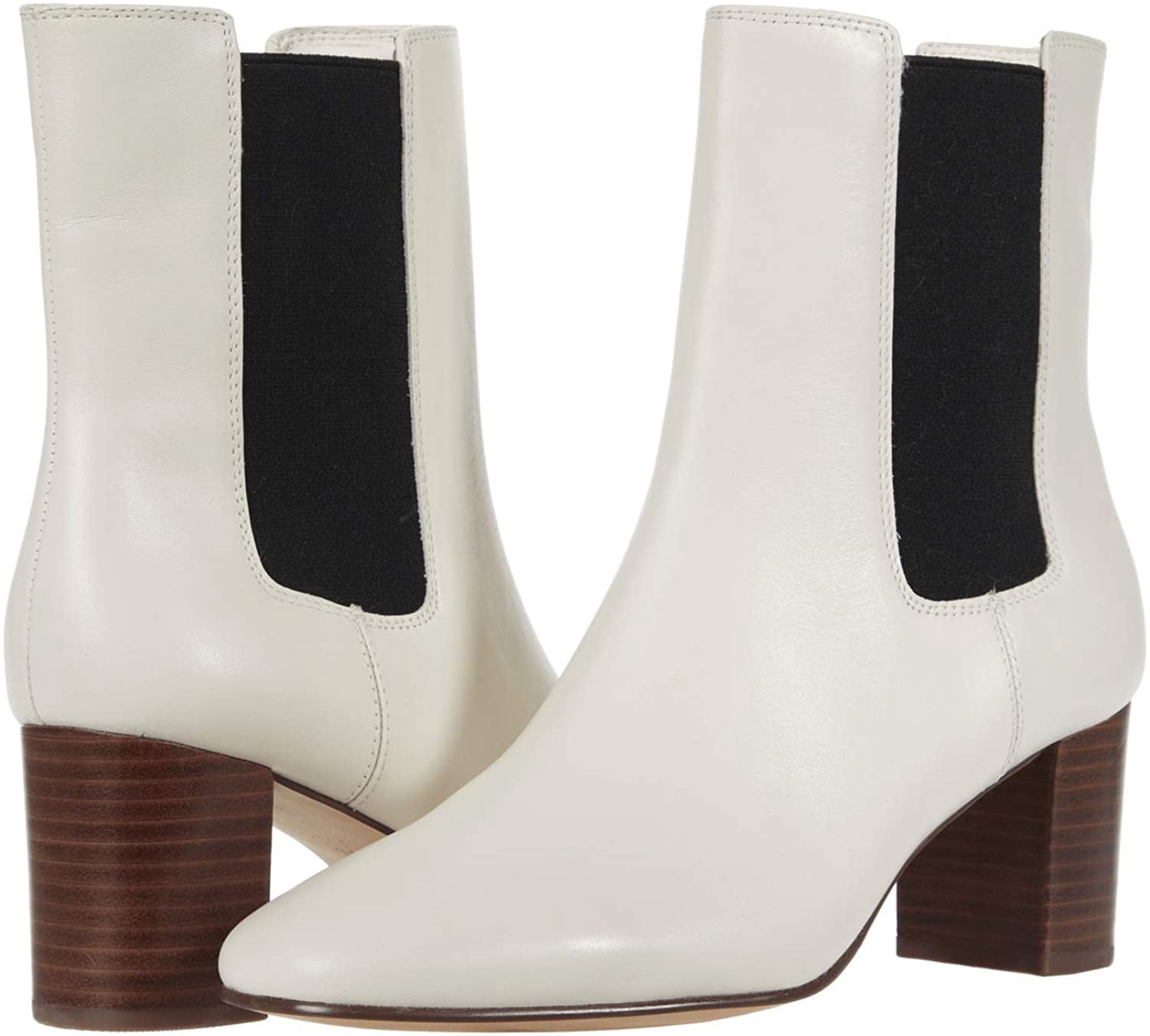 J.Crew Leather Chelsea Stacked McKay Boot Ivory - Walmart.com