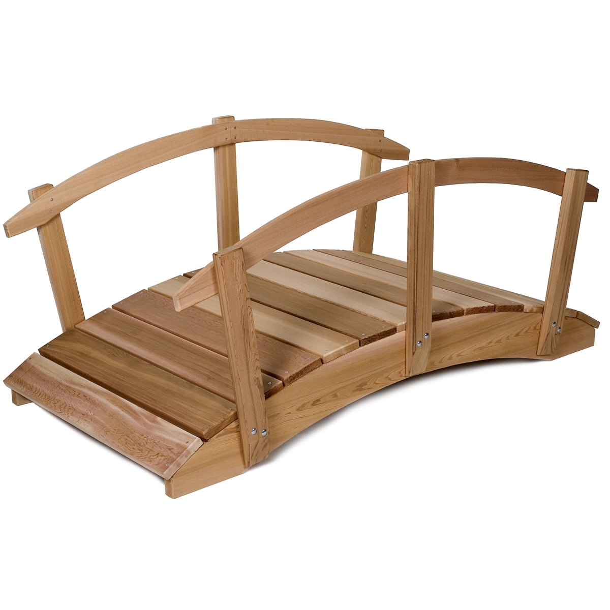 All Things Cedar 6 Ft. Garden Foot Bridge With Hand Rails - Walmart.com ...