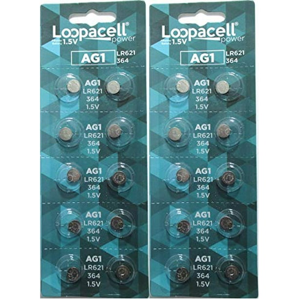 LOOPACELL AG1 LR621 364 Alkaline Watch Batteries X 20 - Walmart.com ...
