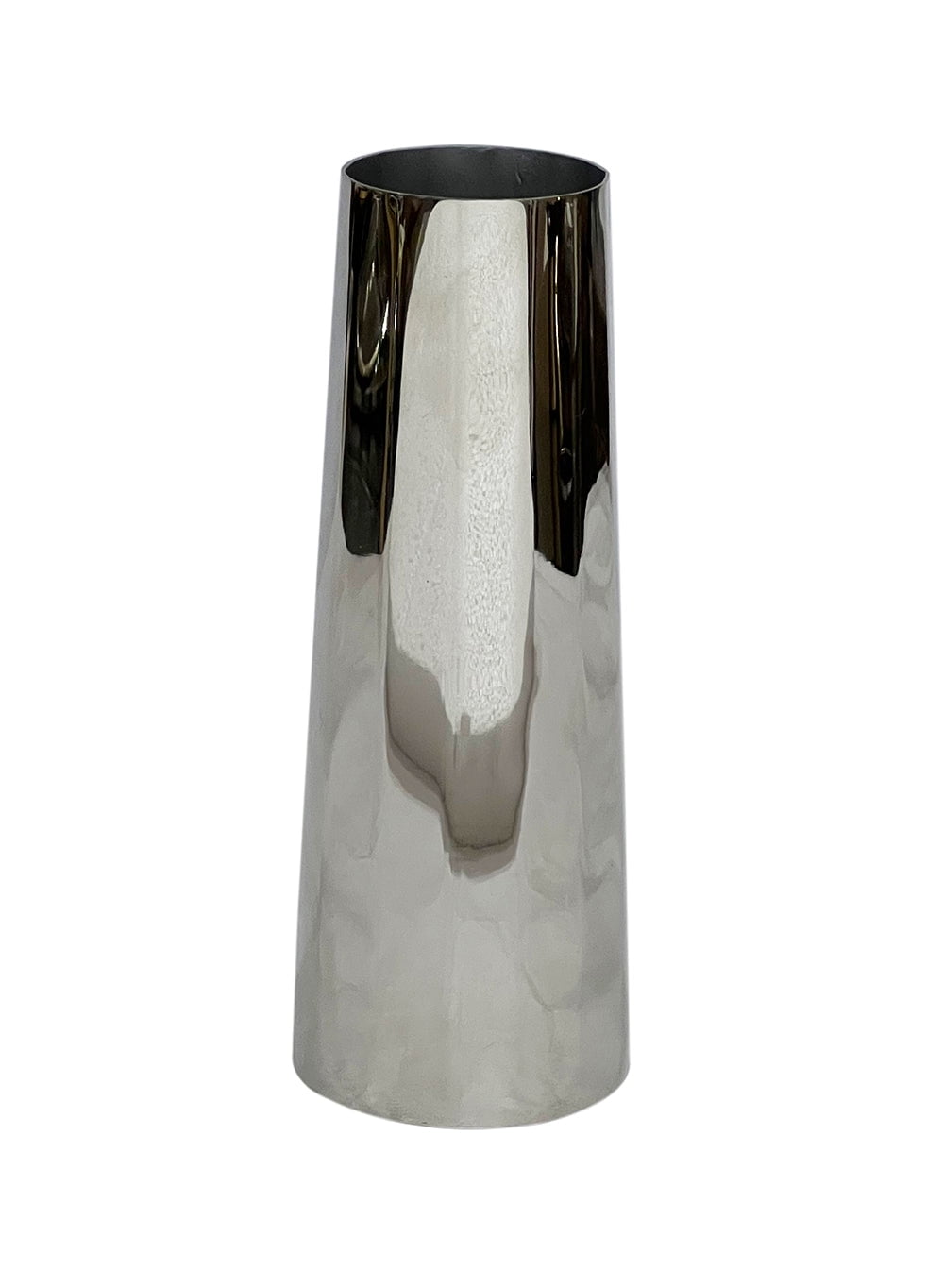 Serene Spaces Living Large Silver Cylinder Metal Vase, 4.25" Dia & 9 ...