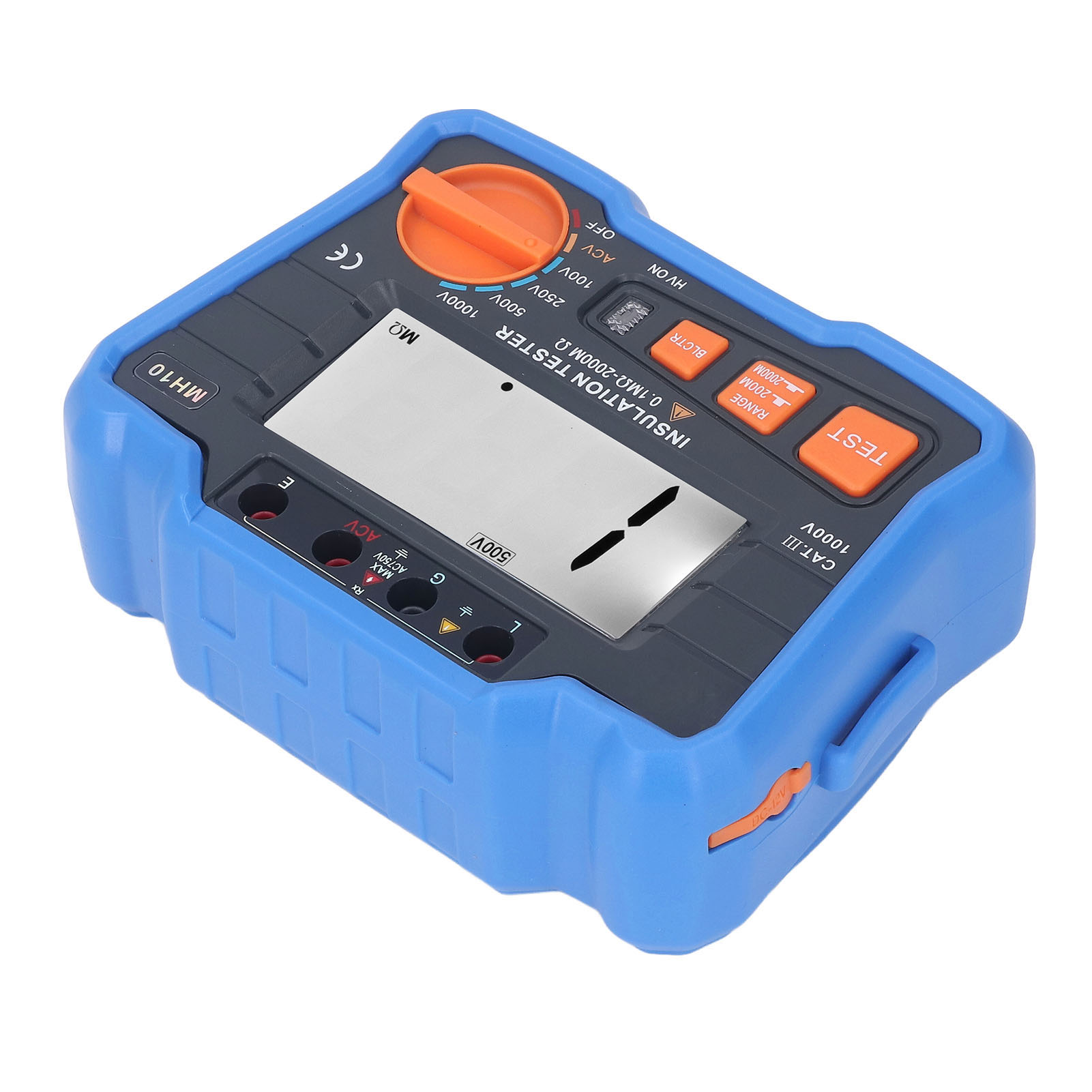 Medidor de megaohmios digital Probador de aislamiento de resistencia de tierra eléctrica de alta ...